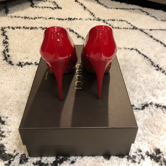 Gucci | Shoes | Gucci Red Vernice Crystal Tabasco Platform | Poshmark
